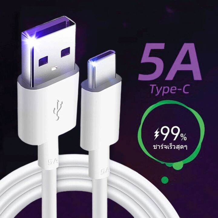 สาย USB Type C ยาว 1 เมตร 2 เมตร สายชาร์จเร็วสุด USB 5A สายชาร์จ หัว ...