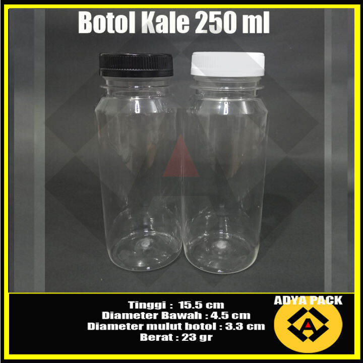 Botol Plastik Kale 250ml Eco isi 10pcs Botol Kopi Botol Jus Botol Minuman Botol Plastik PET Jar ...