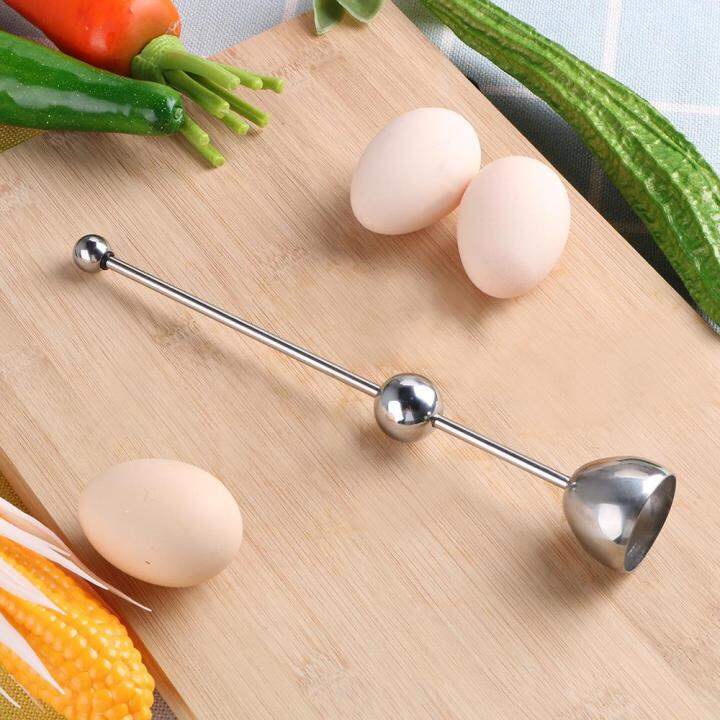 Stainless Steel Boiled Egg Topper Shell Top Cutter Egg Knocker Opener ...