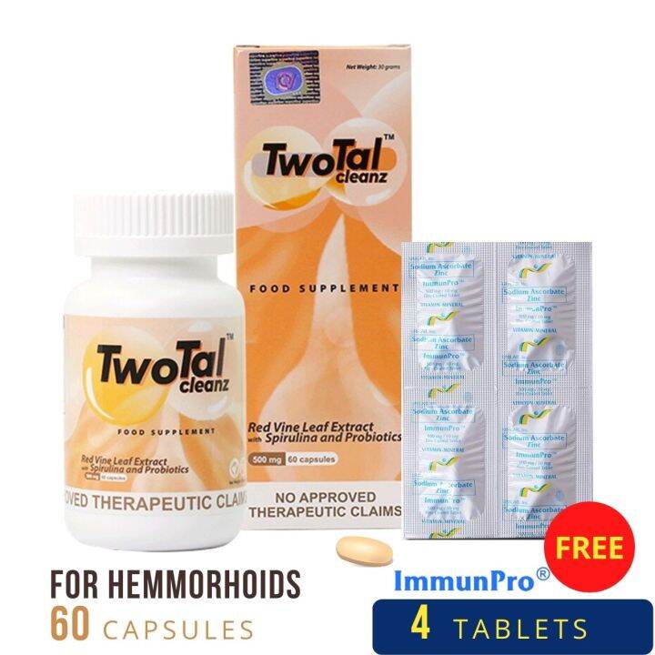Ezshop Twotal Cleanz for Hemorrhoids Capsule Gamot sa Almoranas Food Supplement 500mg 60 ...