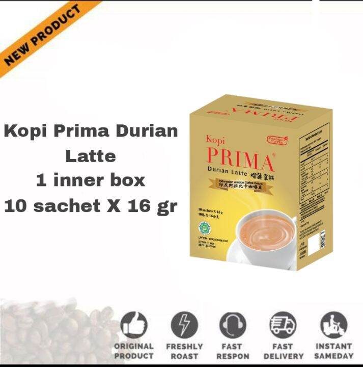 Kopi Prima Durian Latte | 1 inner box ( 10 sachet X 16 gr ) | Lazada ...