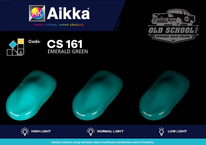 AIKKA CS161 EMERALD GREEN OLD SCHOOL SUPREME SOLID COLOUR 2K CAR PAINT ...