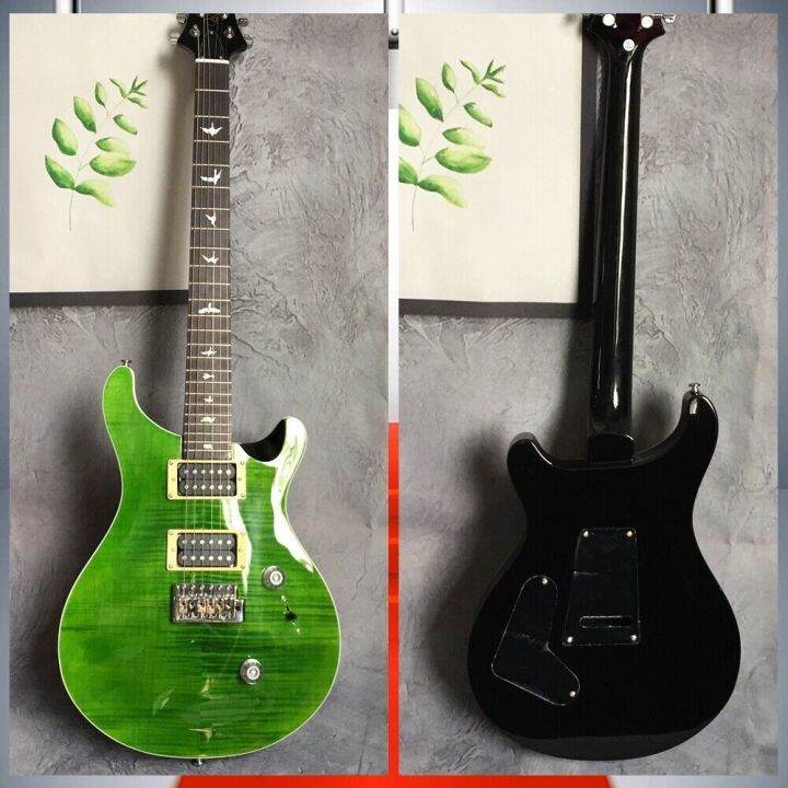 New PRS Green Flame Maple Top Electric Guitar Abalone Birds Inlay ...