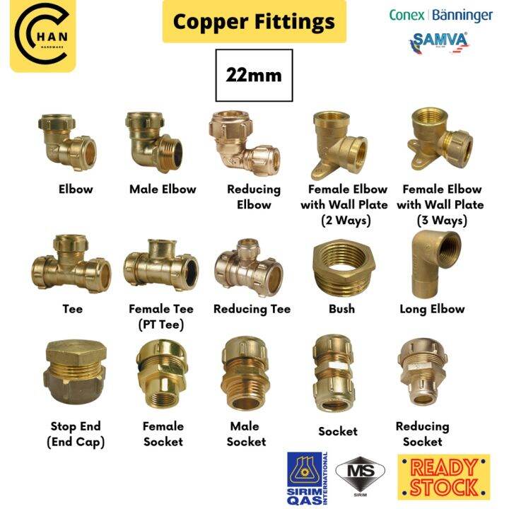 [22mm] Copper Fittings - Conex Bänninger UK / Samva Malaysia | Lazada