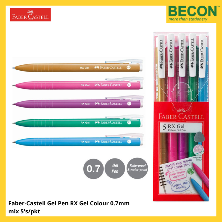 Faber-Castell Gel Pen RX Gel Colour 0.7mm mix 5's/pkt | Lazada