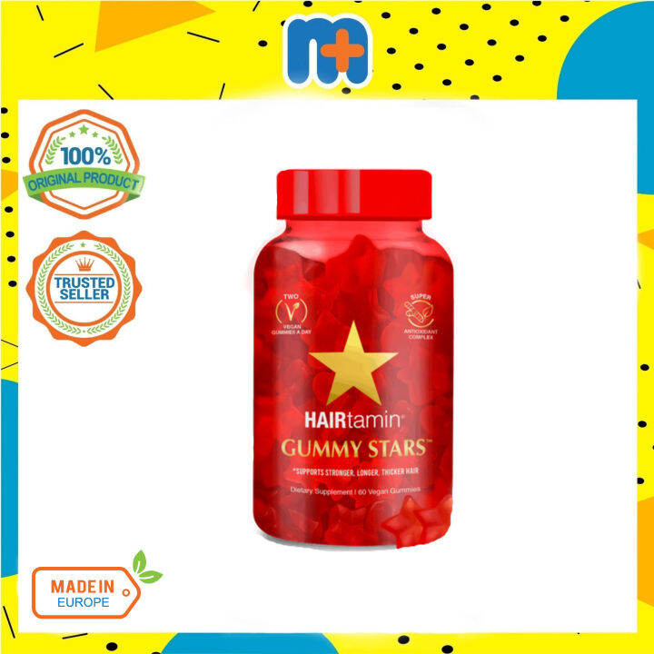 [MPLUS] HAIRTAMIN Gummy Stars 60 Gummies | Lazada