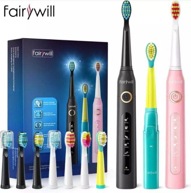 Fairywill FW-507 Sonic Electric Toothbrush 5 Modes USB Charger Tooth ...