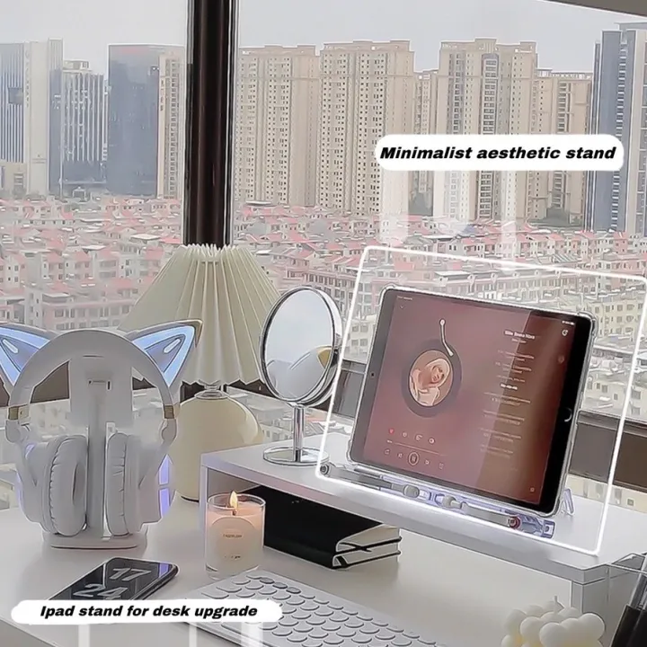 schoolhaul minimalist aesthetic acrylic ipad stand book stand with ...