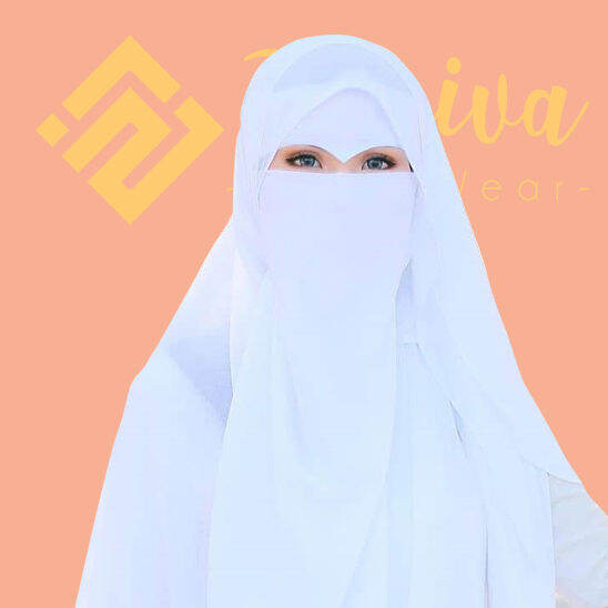 Niqab Bandana Mata Elang Cadar 2 Layer V-Shape Niqob Tanpa Jahitan ...