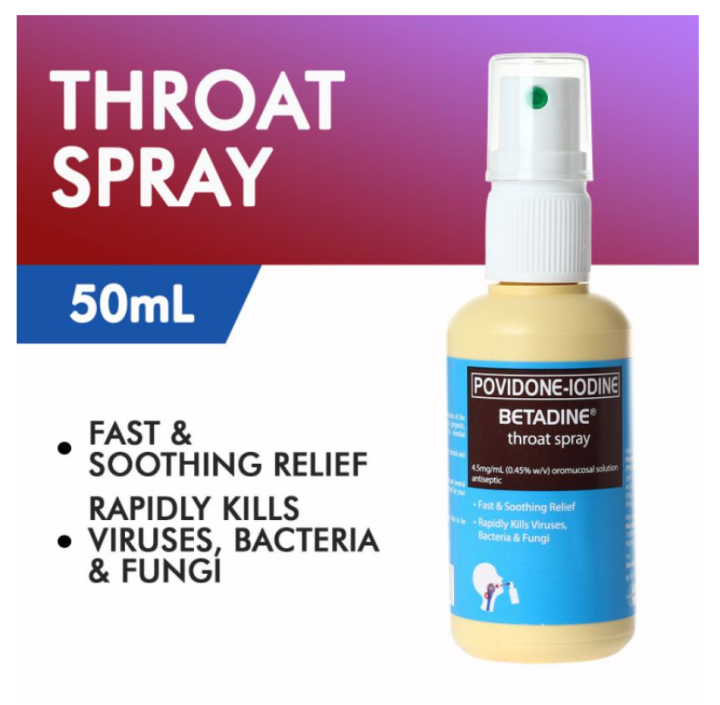 BETADINE (Povidone Iodine) Oral Throat Spray Solution 50mL | Lazada PH