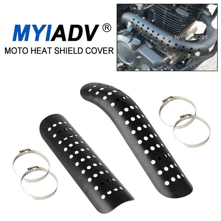 Motorcycle Exhaust Pipe Protector Guard Muffler Heat Shield Cover For ...