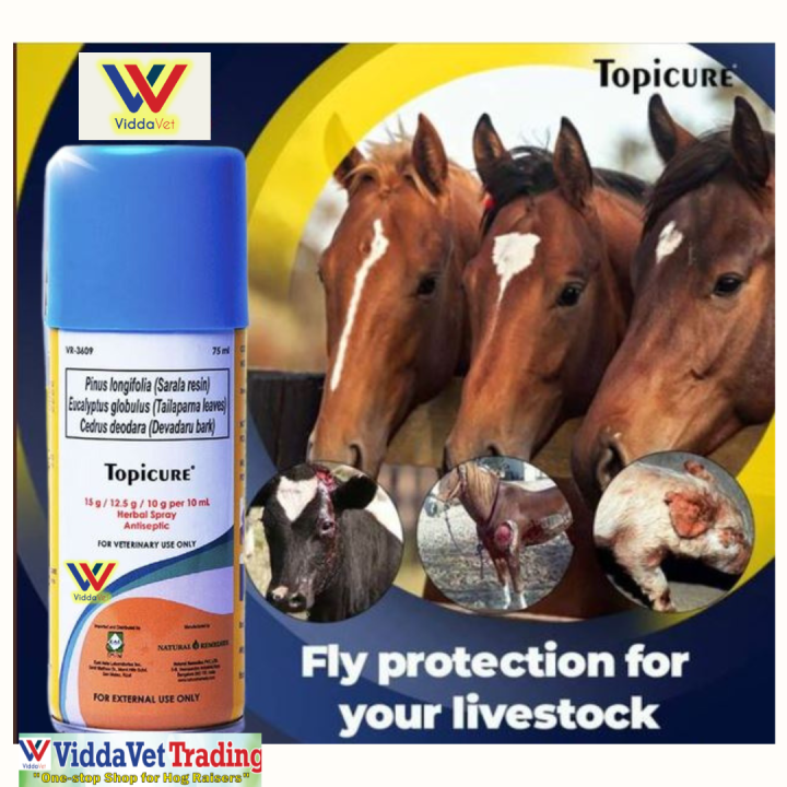 TOPICURE 75ML organic wound spray and fly repellant for dogs chicken ...