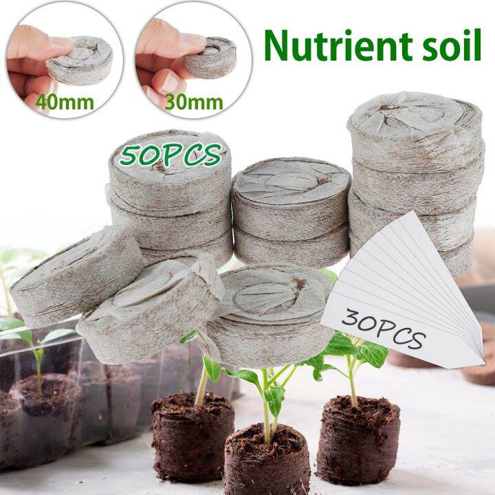 50Pcs Compressed Coco Coir Fiber Potting Soil Expanding Organic Pellet ...