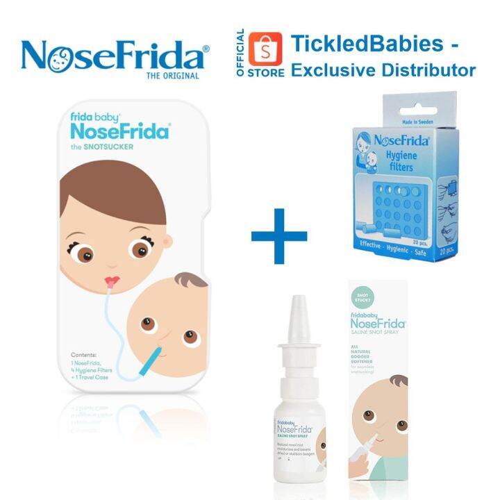 NoseFrida The Snotsucker Value Pack ( Nose Frida Nasal Aspirator Saline ...