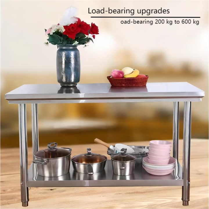 Home kitchen cutting table Thickened table 2-level stainless steel ...