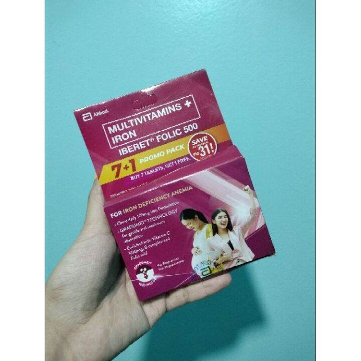 Iberet Folic 500 7+1 tablets♧ | Lazada PH
