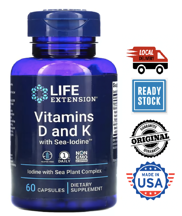 [Ready Stocks] Life Extension, Vitamins D and K with Sea-Iodine, 60 ...