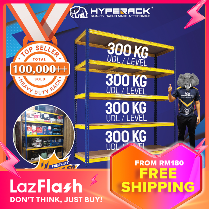 🐘 HYPERACK™️ Adjustable 5 Tier Metal Boltless Rack Rak Dapur Rack Shelf ...