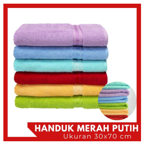 Handuk Merah Putih Sport / Olahraga Ukuran 30x70 dan Handuk Salon ...