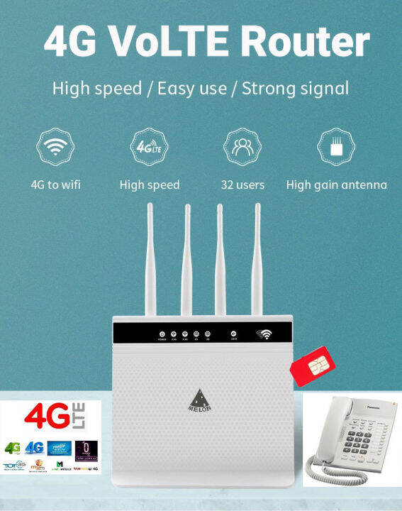 4G VoLTE Wireless Router เราเตอร์ใส่ชิม โทรเข้า-รับสาย-อินเตอร์เน็ต ,4 ...
