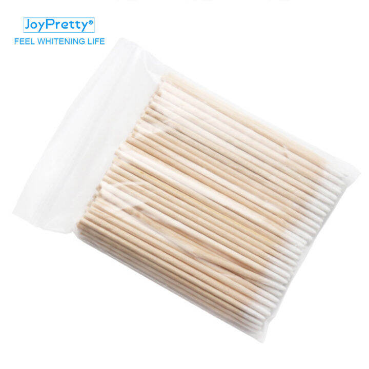 JoyPretty 100 Count Cotton Swabs Disposable Fine Tip Swabs with Wooden ...