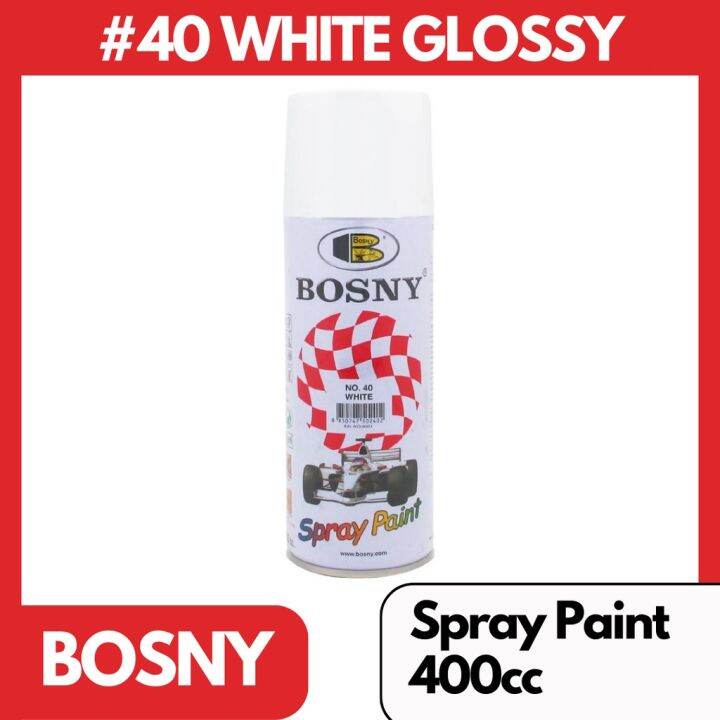 Bosny #40 White Glossy Original Acrylic Spray Paint 400cc♡ | Lazada PH