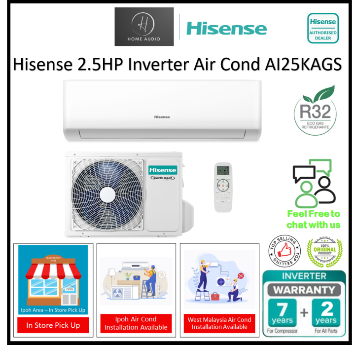 Hisense R32 Standard Inverter Air Conditioner 2.5HP Air Cond - AI25KAGS ...