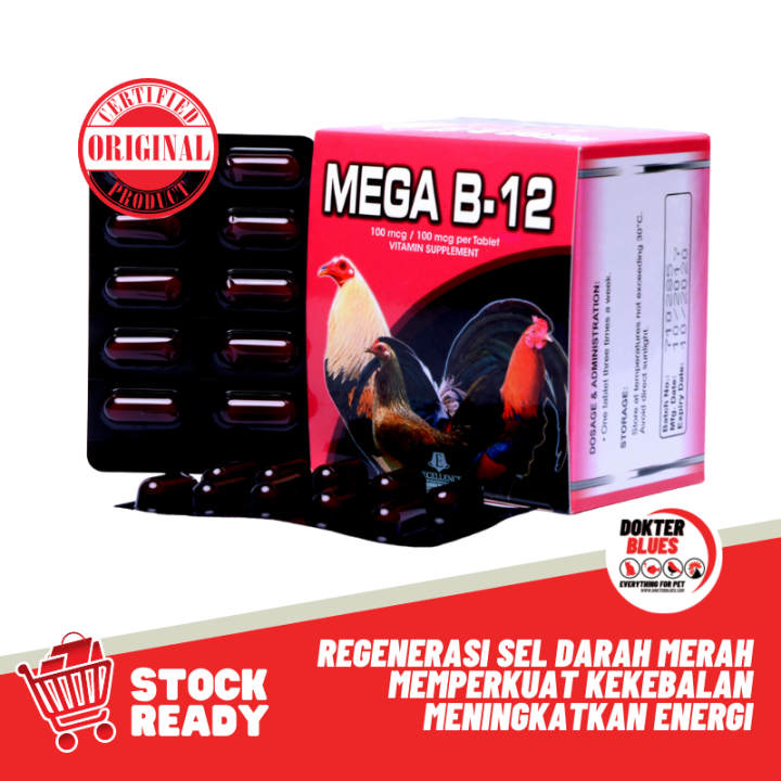 Vitamin Ayam MEGA B-12 (1 Strip) Obat Suplemen Ayam Multivitamin B12 ...