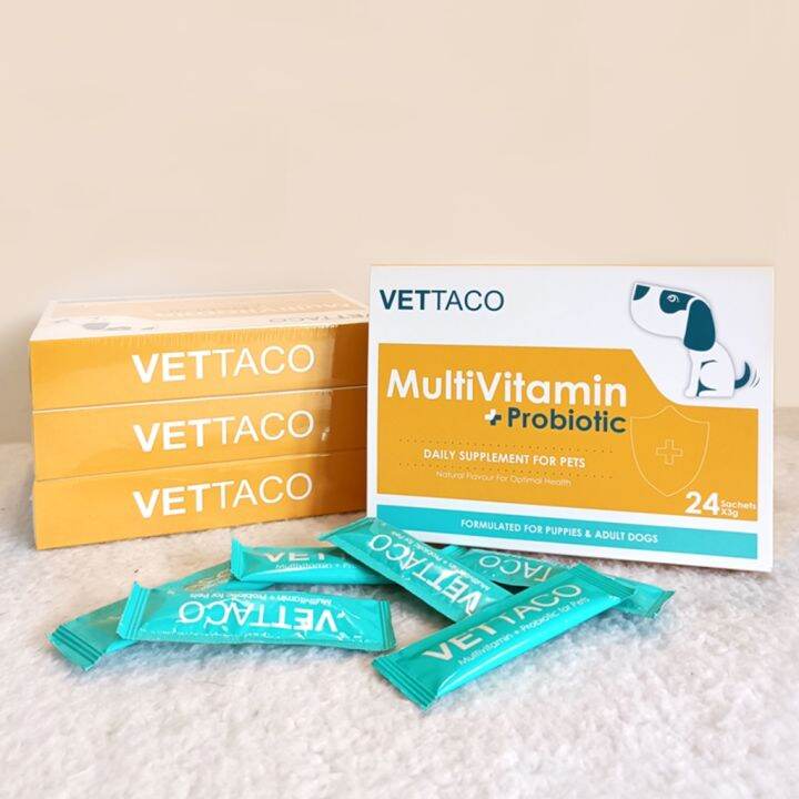 VETTACO Premium Multivitamin + Probiotic For Puppy & Dog (24 Sachets ...