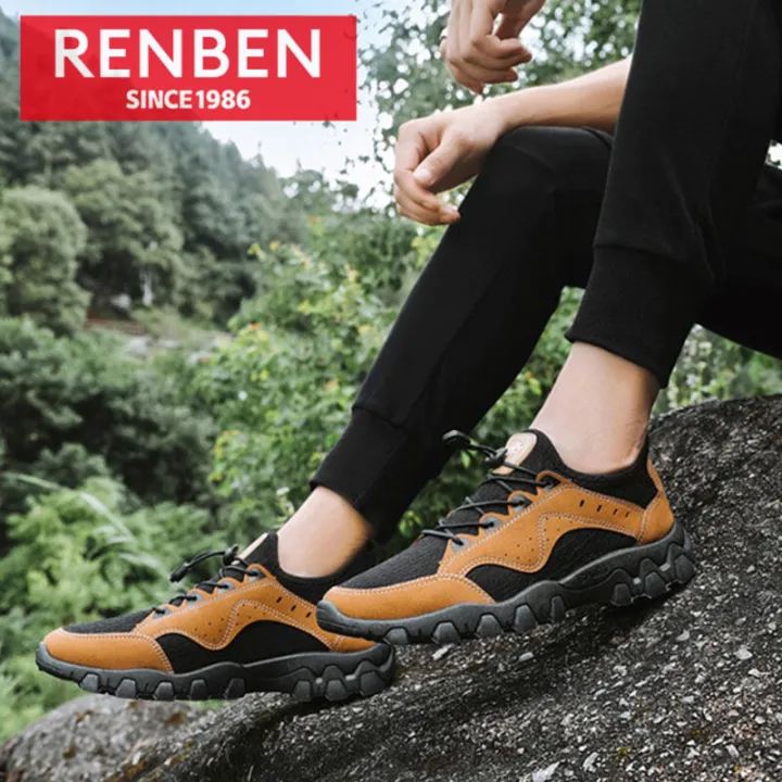 RENBEN รองเท้าผู้ชาย,รองเท้าเดินป่ารองเท้ากีฬากลางแจ้งรองเท้ายางแฟชั่นใหม่ | Lazada.co.th