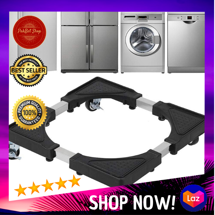 PAKBET SHOP Adjustable Ref Stand Multifunction Movable Washing Machine ...