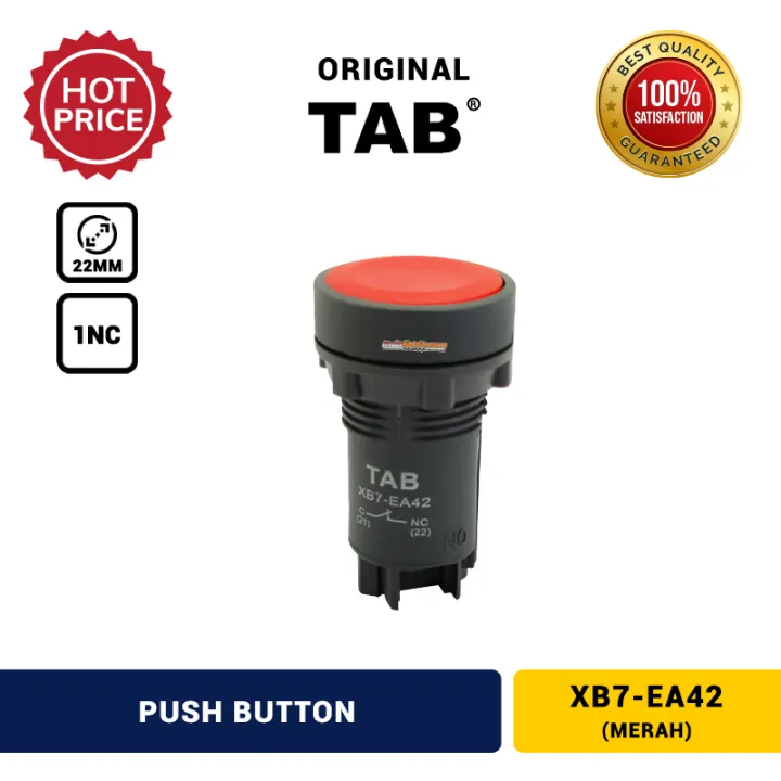 Push Button 22mm Merah XB7-EA42 TAB | Lazada Indonesia