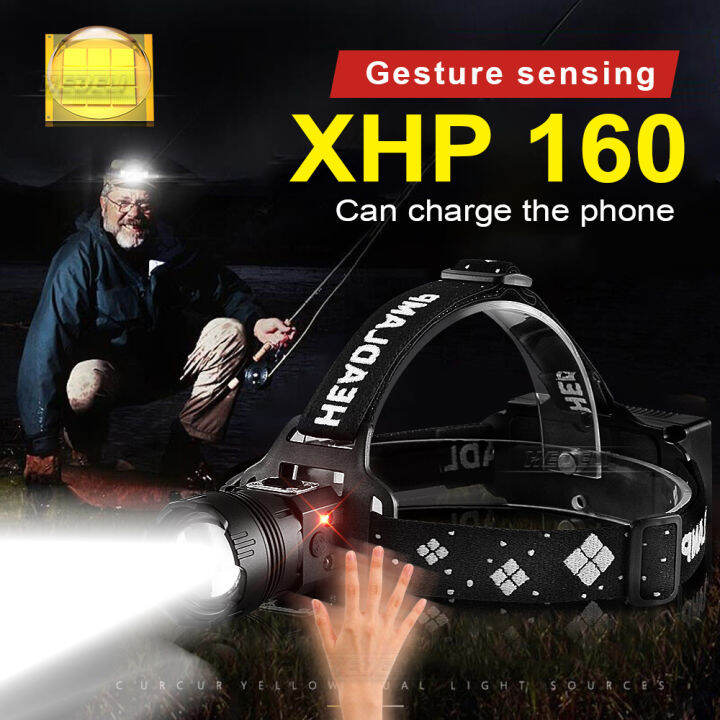 Extra Powerful XHP160 Led headlamp XHP100 P70 head Flashlight USB head ...