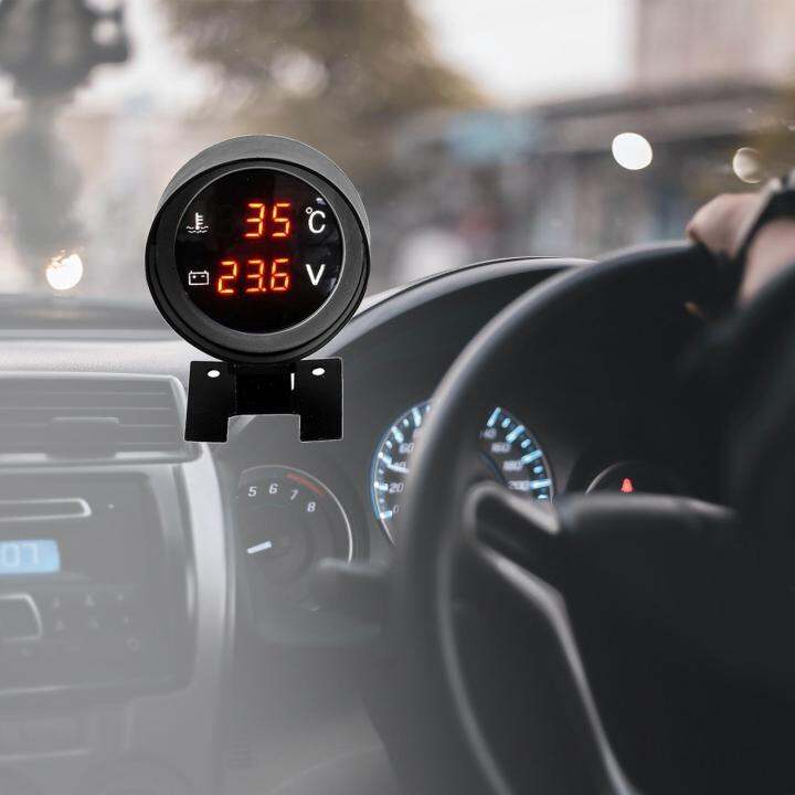 Hicaee Car Truck Water Temp Gauge Voltage Meter Durable 2 in 1 ...