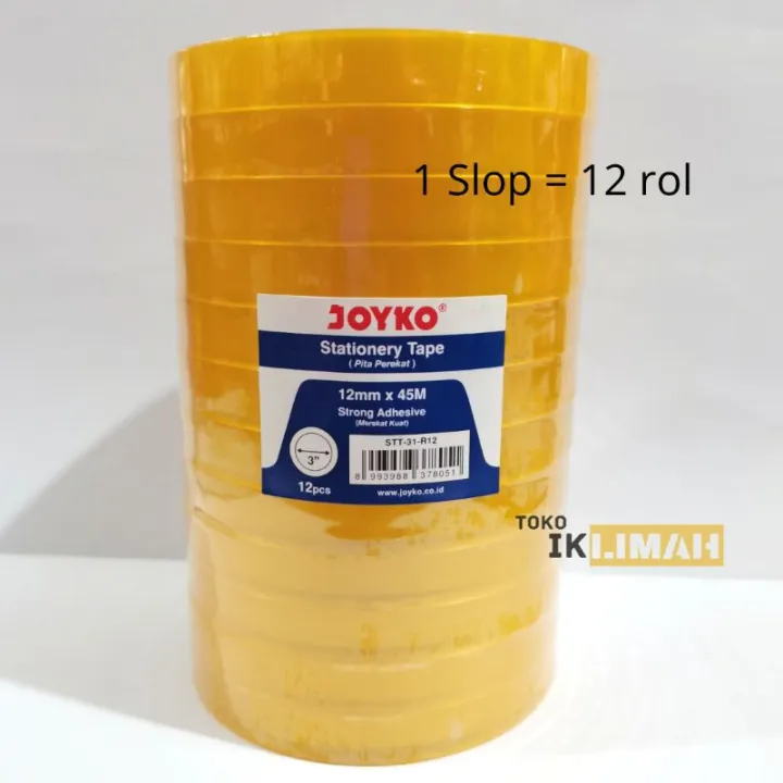 ISOLASI JOYKO STT-31-R12 12MM X 45M / SELOTIP / PITA PEREKAT 1 SLOP 12 ...