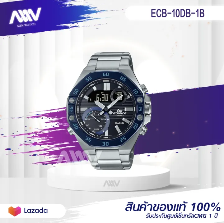 Casio Edifice นาฬิกาข้อมือผู้ชาย สายสแตนเลส รุ่น ECB-10,ECB-10DB ECB-10DB-1B ของใหม่ของแท้100% ...