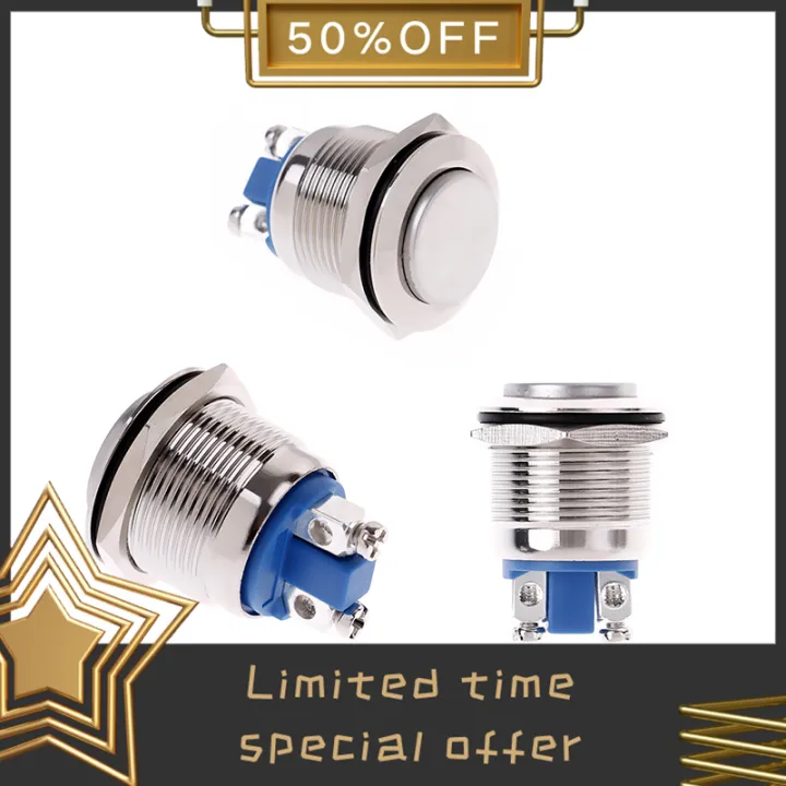 Excellent 1Pc 19mm waterproof momentary metal push button switch high ...