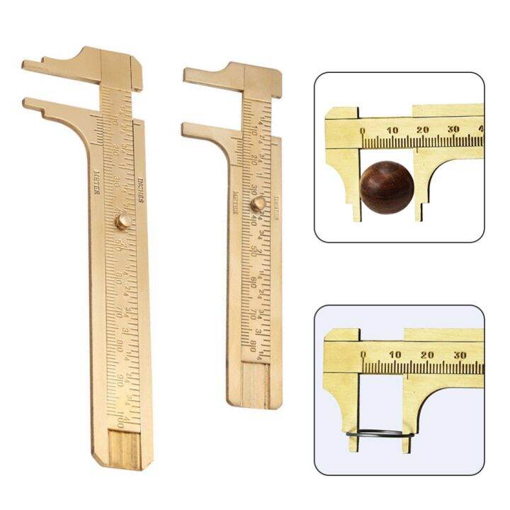 RFHFHTRE Double Scale Caliper Brass Sliding Pocket Sliding Gauge Mini ...
