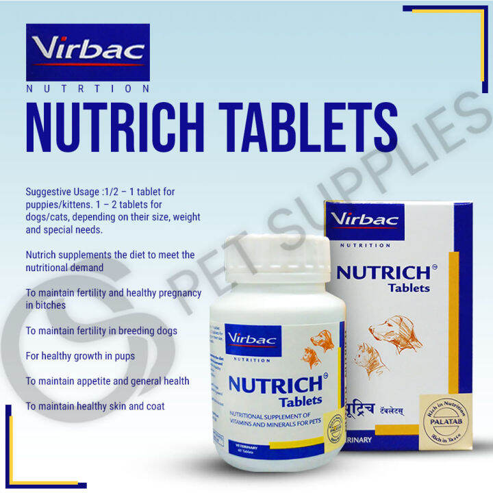 TBS2.0-60 Tablets Virbac Nutrich Tablets Nutritional Supplement of ...
