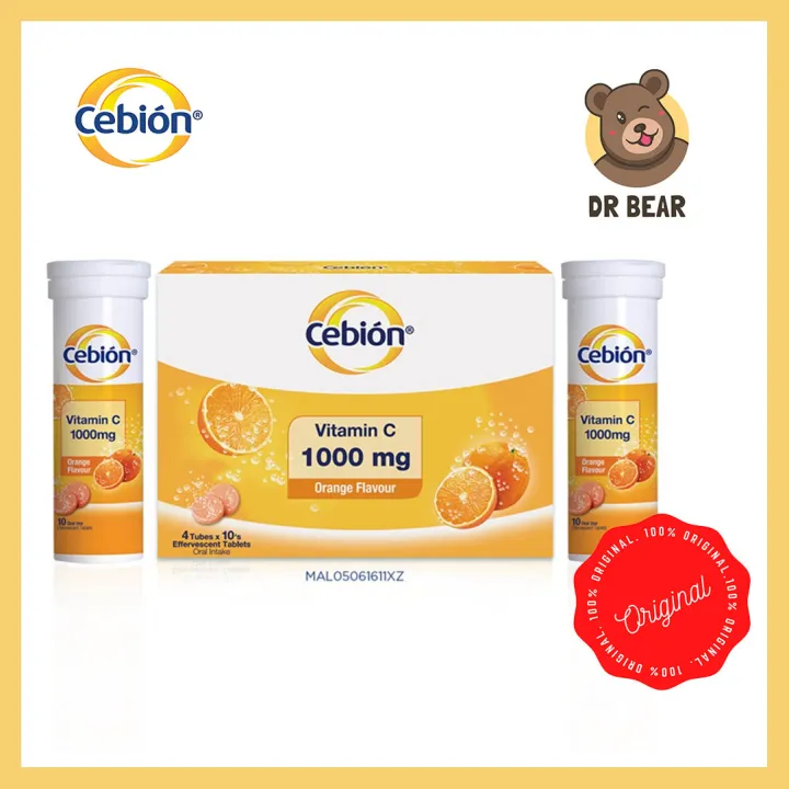 Cebion Vitamin C 1000mg Orange Flavour Effervescent Tablets (4x10s) | Lazada