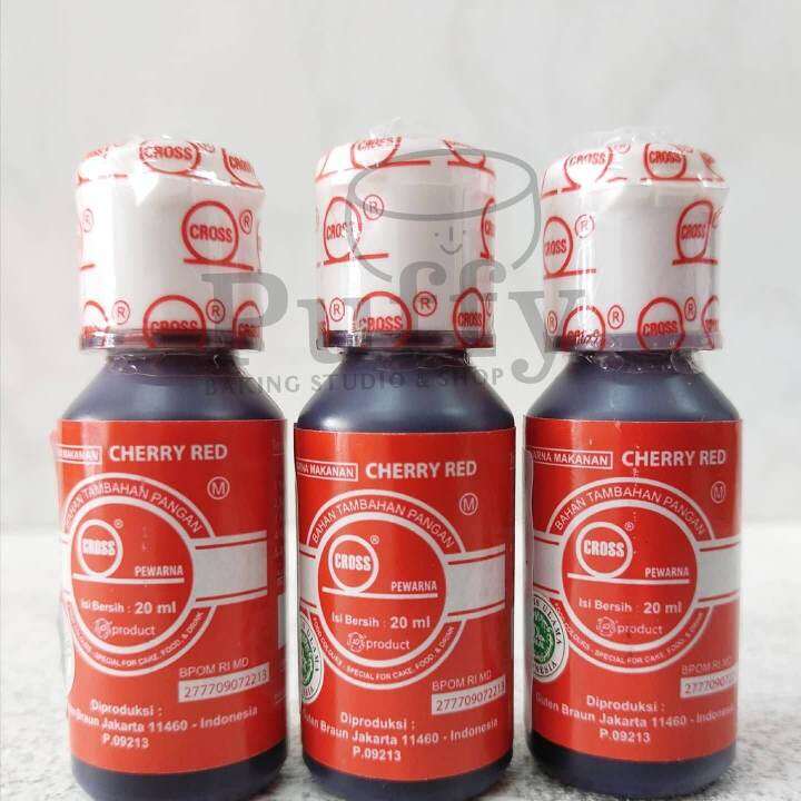 Cross Pewarna Makanan Cherry Red 20ml Campuran Pewarna Pangan Merah ...