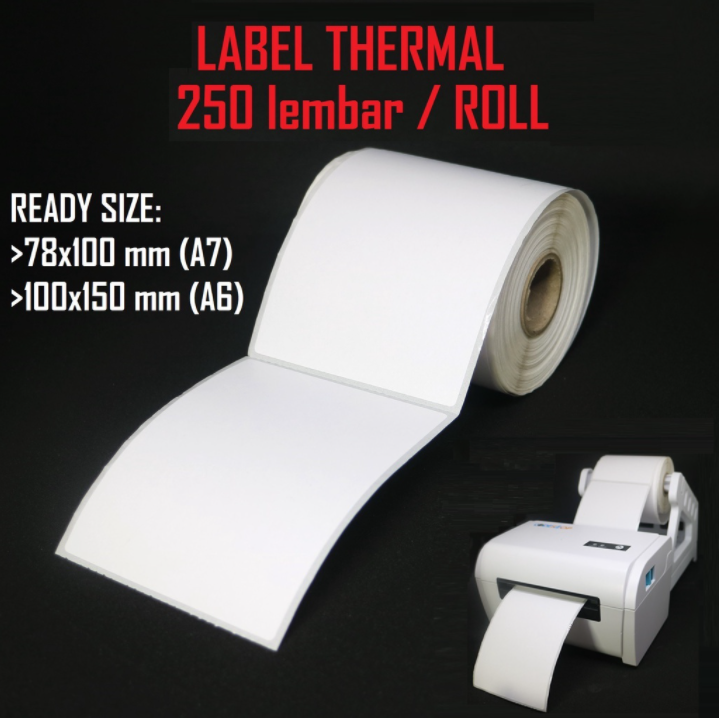 Kertas Label Thermal 100x150mm / 78x100mm Sticker Marketplace 250pcs ...