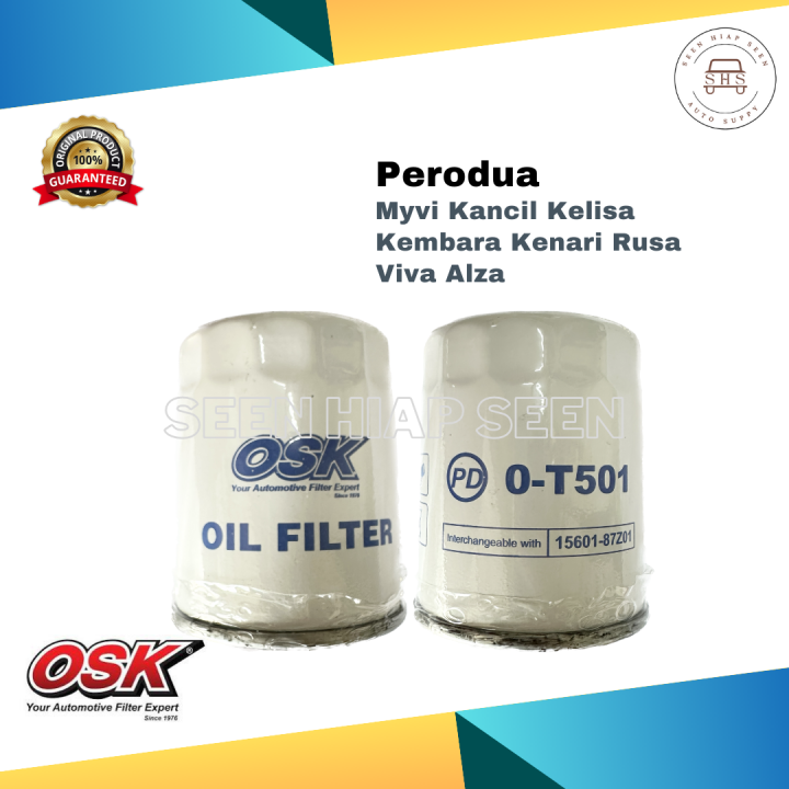 OSK O-T501 Oil Filter for Perodua Myvi Kancil Kelisa Kembara Kenari Rusa Viva Alza | Lazada