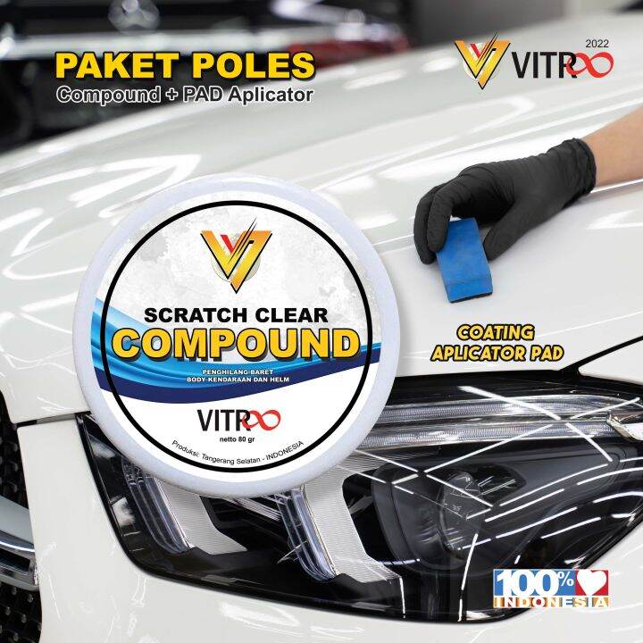 Kompon Penghilang Baret Body Kendaraan dan Helm 80 gr Untuk Motor dan ...