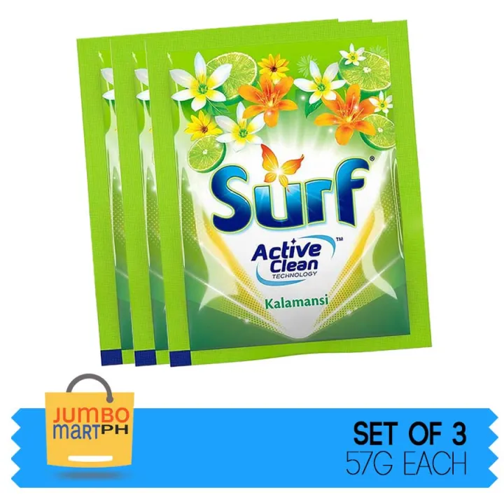 SURF POWDER DETERGENT KALAMANSI SACHET / 57G / SET OF 3 | Lazada PH