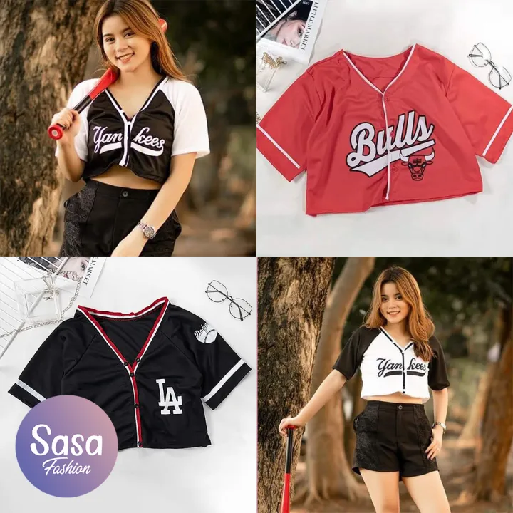 SASA Baseball Crop Top LA Yankees Bulls | Lazada PH