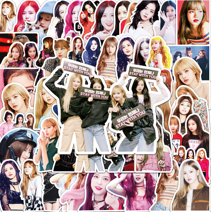 52pcs Kpop BLACKPINK JISOO JENNIE ROSÉ LISA PVC Stickers Decal Stickers For Stationery ...