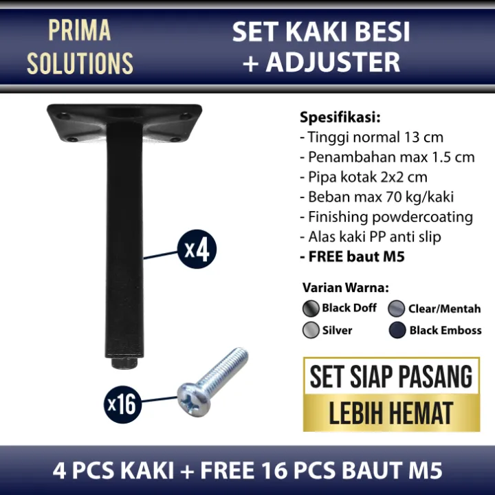 SET Kaki Meja Besi Kotak dengan Adjuster | Lazada Indonesia