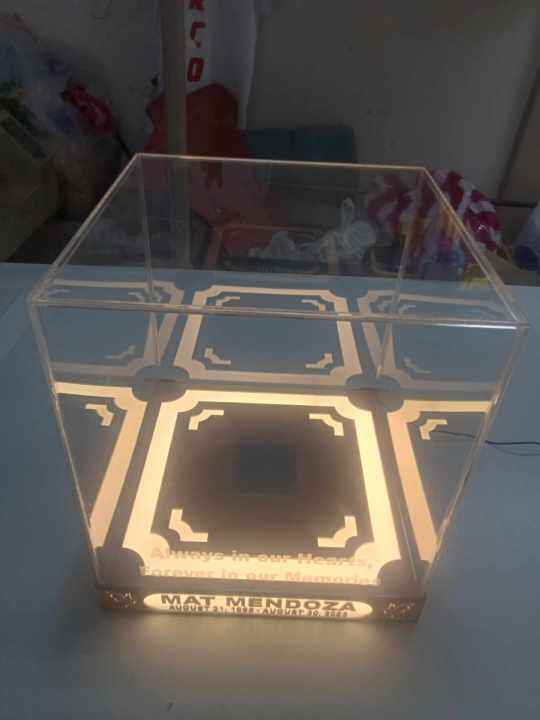 CUSTOMIZED ACRYLIC DISPLAY BOX/URN DISPLAY BOX (GREY, LIGHTED, FREE ...