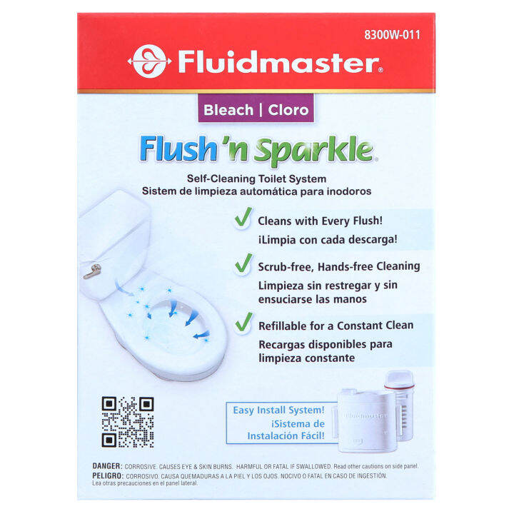 Fluidmaster Flush 'n Sparkle Self-Cleaning Toilet System (8300W-011) (1 ...